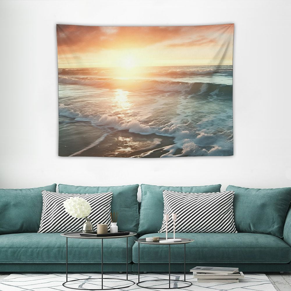 GOSMITH Riyidecor BeachSunset Sunrise Wall Blankets Decor Fabric ...