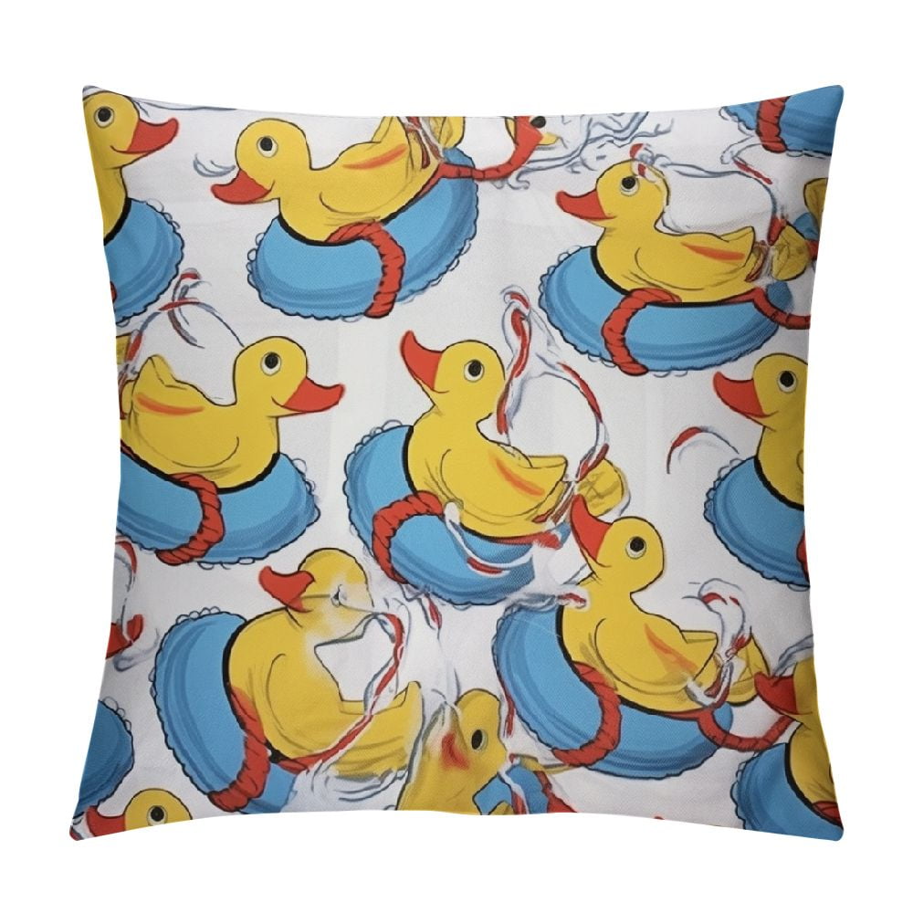 GOSMITH Rubber Duck Throw Pillow Covers, Nautical Anchor Pillow Covers ...
