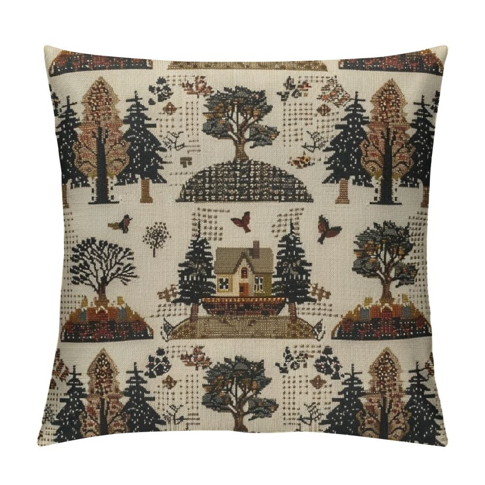 Leisuo Rustic Throw Pillow Covers for Adult,Vintage Pillow Covers,Cabin ...