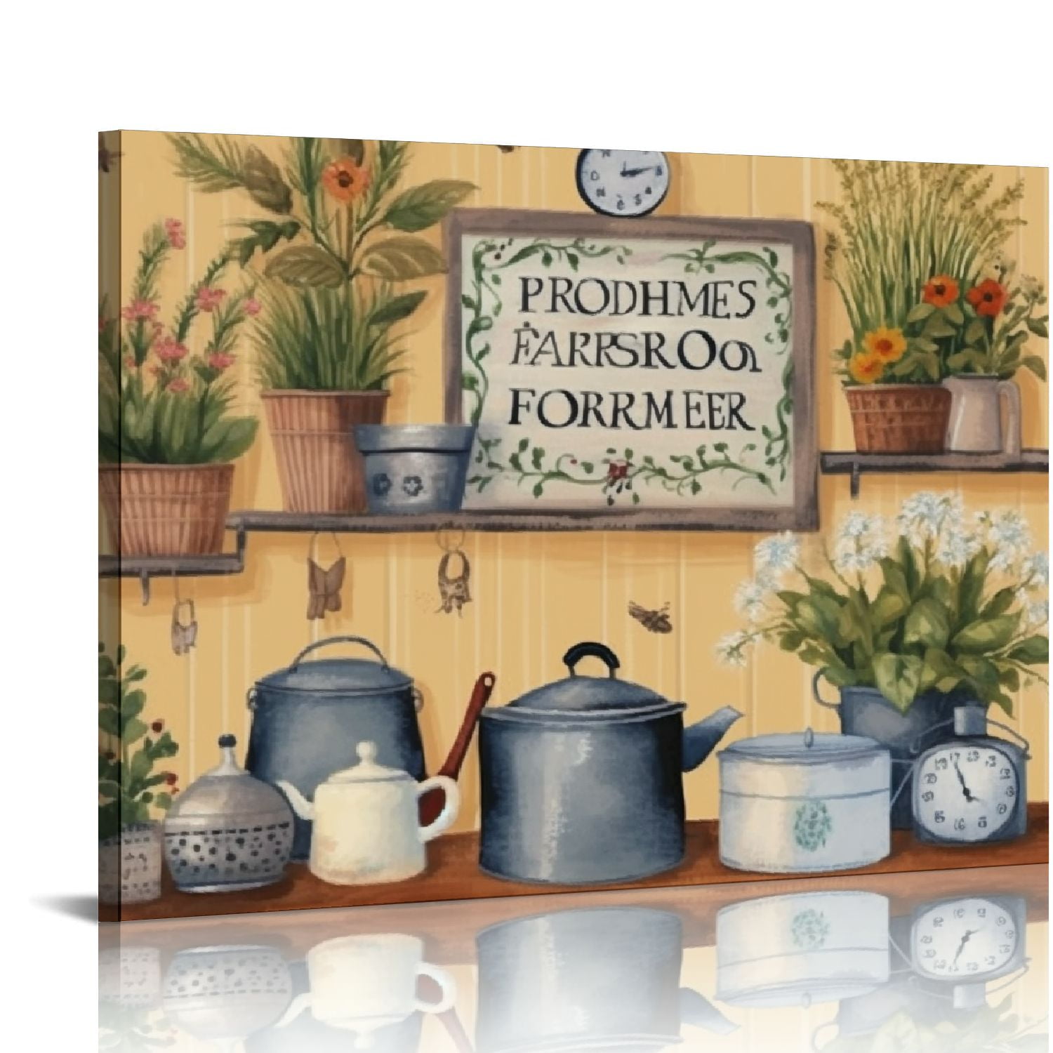 GOSMITH Rustic Kitchen Wall Art Kitchen Signs Wall Decor Farmhouse ...