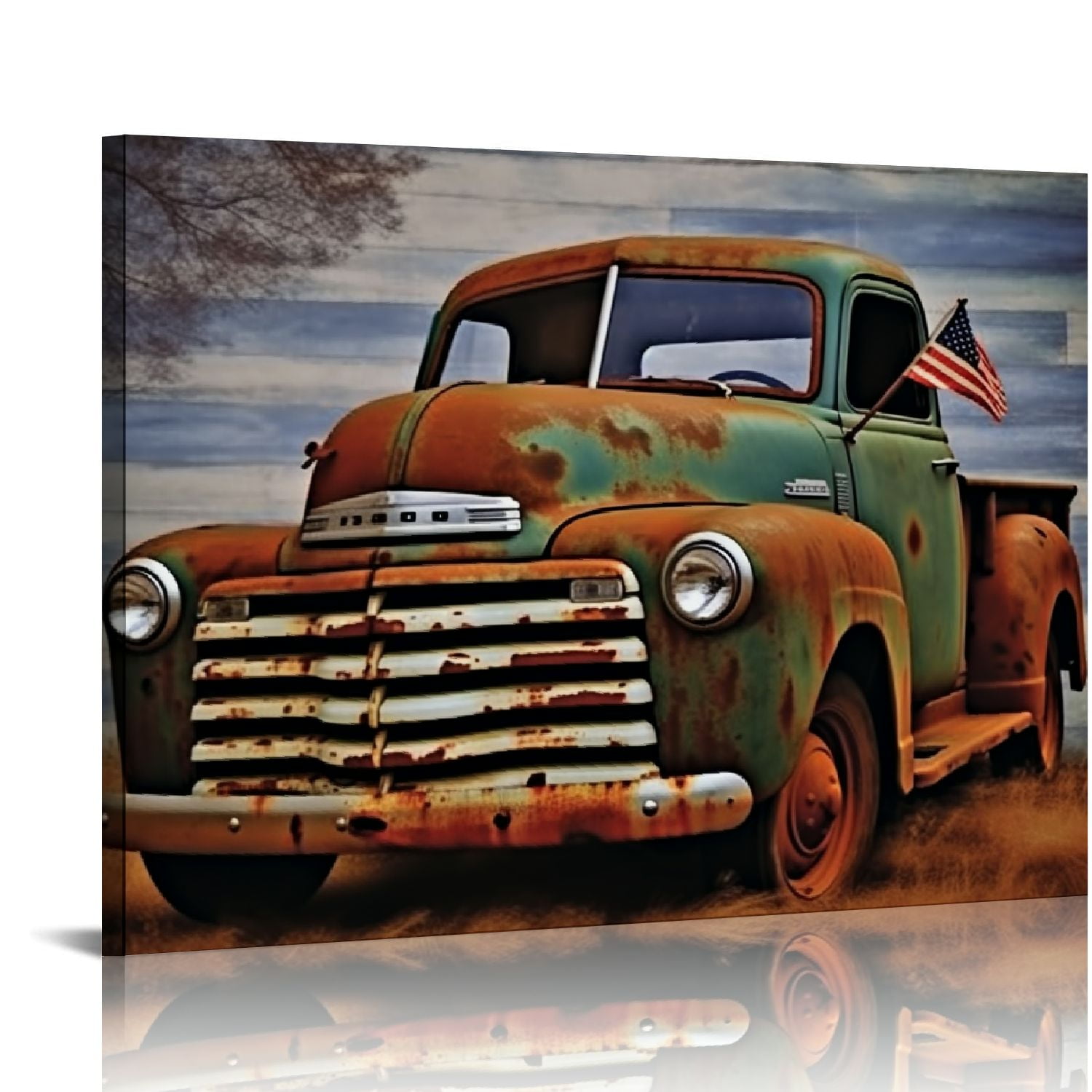 Leisuo Rustic Old Truck Canvas Wall Art Classic Pickup Truck Print ...
