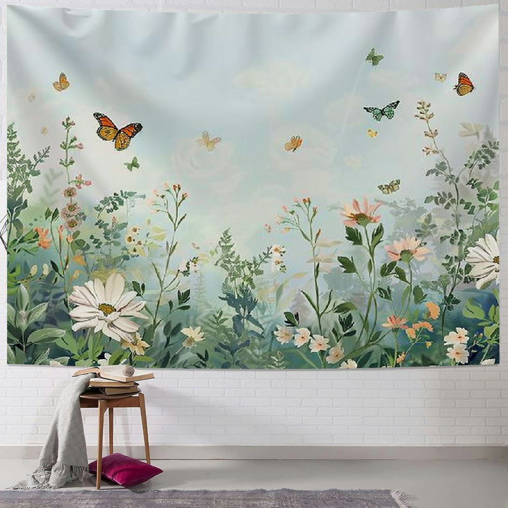 GOSMITH Sage Green Leaves Tapestry Eucalyptus Leaf Botanical Plant ...
