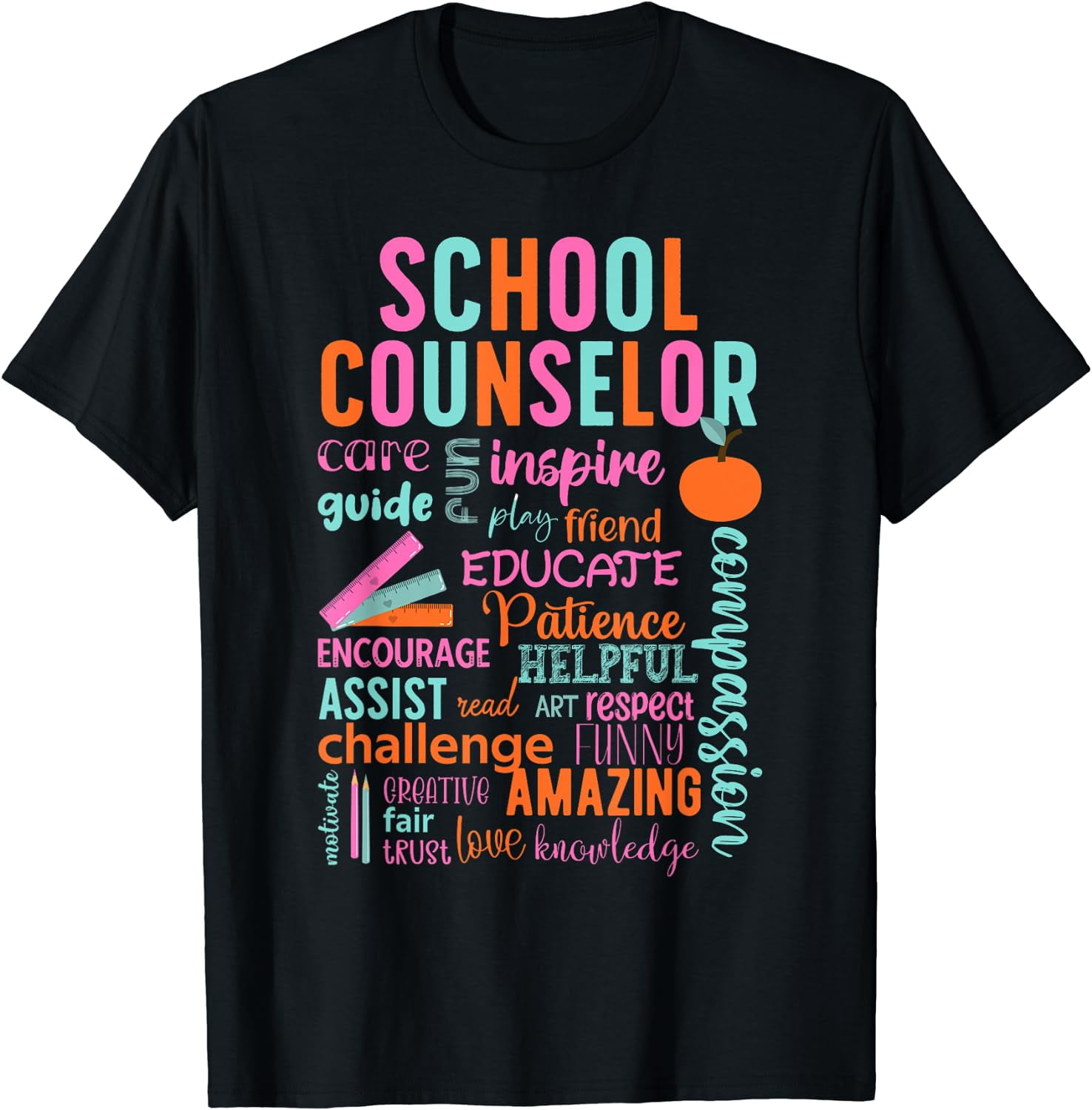 GOSMITH School Counselor School Counseling Week T-Shirt black-177338 ...