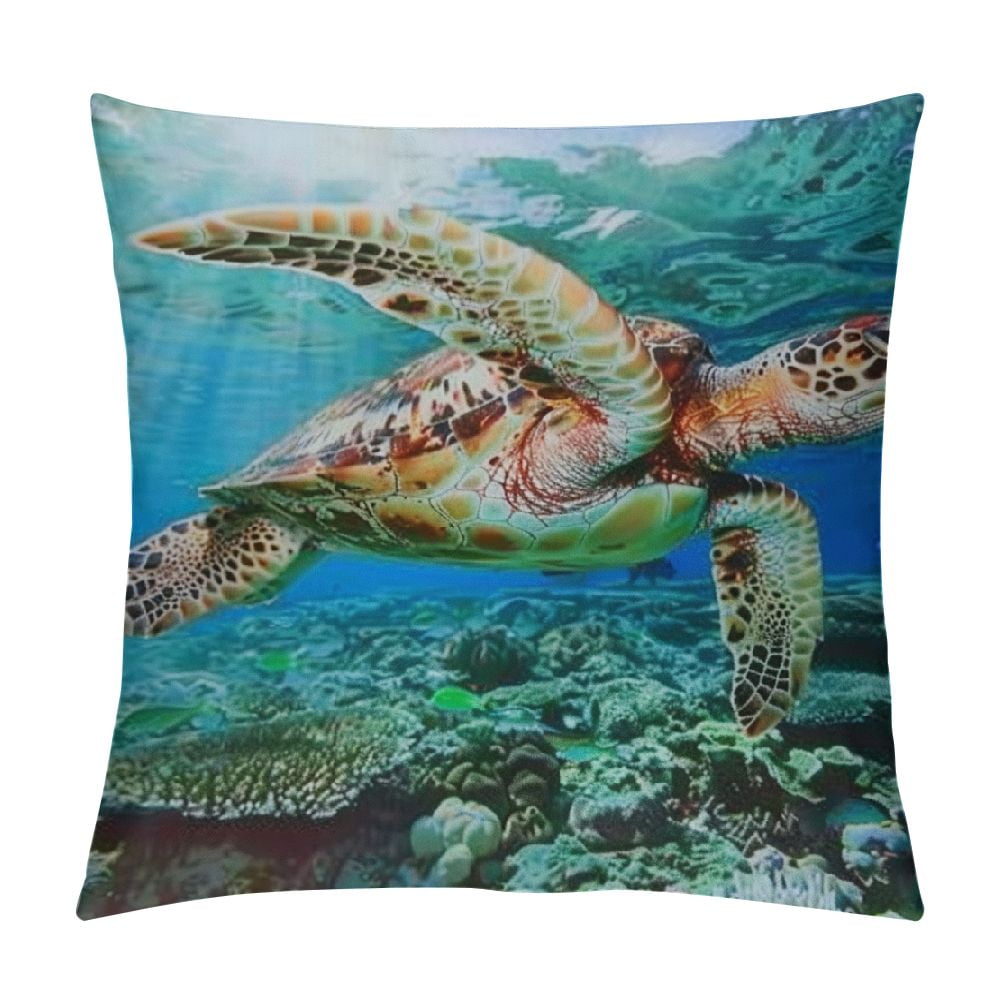 GOSMITH Sea Turtle Body Pillow Cover Coastal Ocean Nautical Animal ...