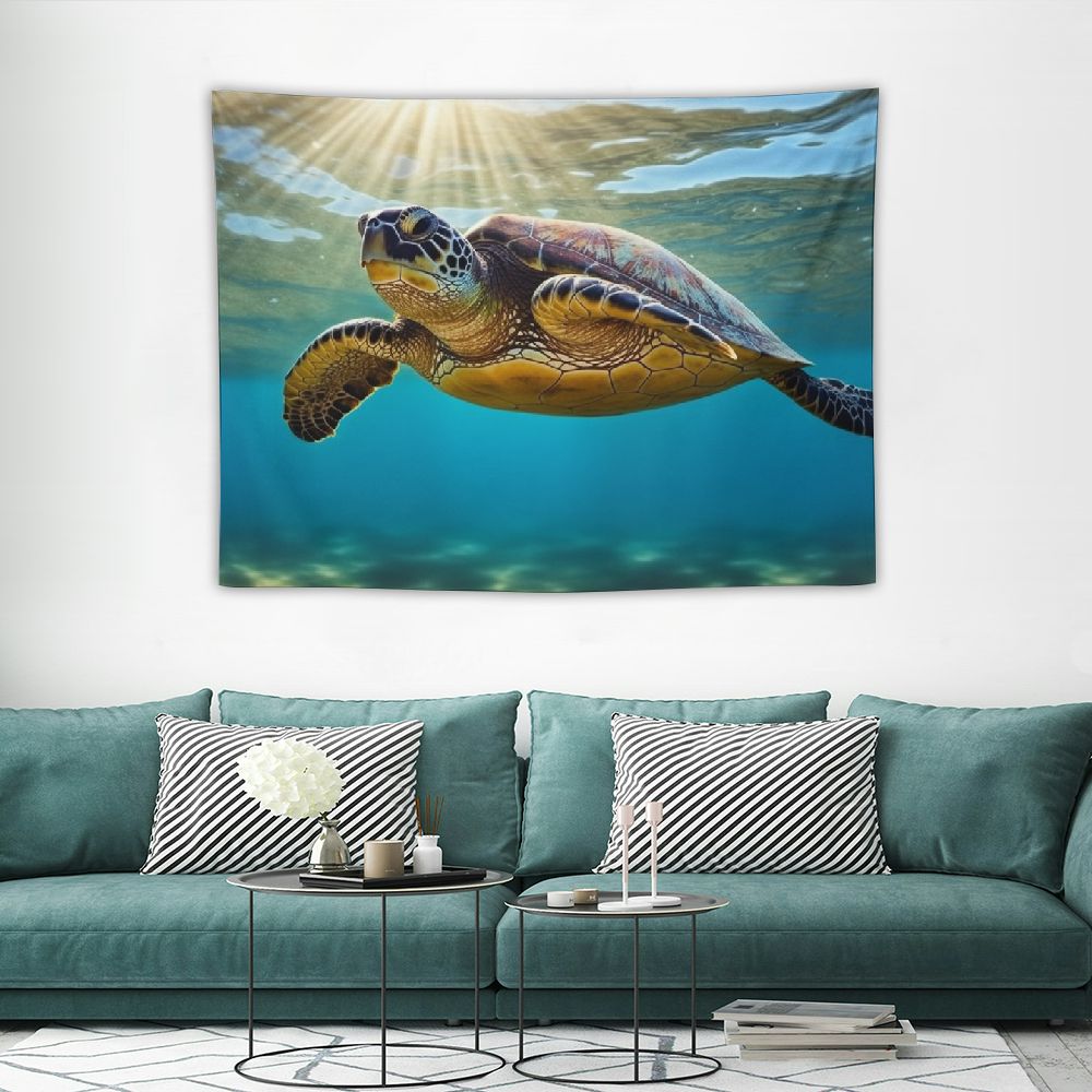GOSMITH Sea Turtle Wall Hanging Tortoise Ocean Creatures Tapestry ...