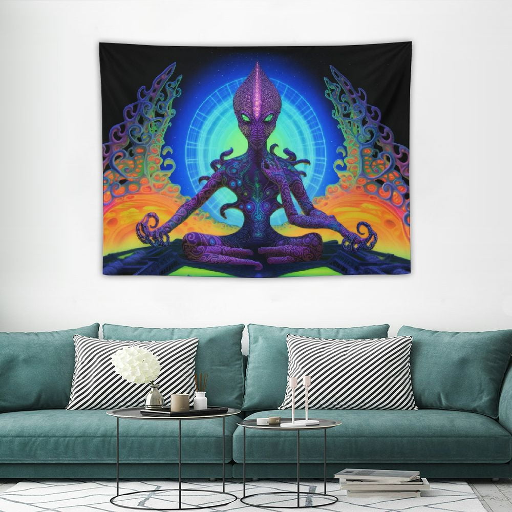 GOSMITH Seven Chakra Tapestry UV Reactive Zen Tapestry Neon Yoga ...