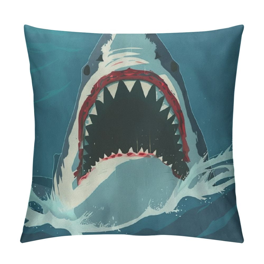 GOSMITH Shark Decor Pillow Covers,Shark Stuff Pillow Covers for Sofa ...