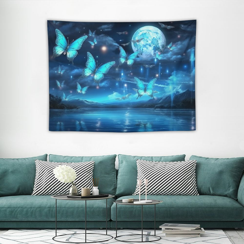 GOSMITH Small Full Moon over Ocean Tapestry Wall Hanging Psychedelic ...