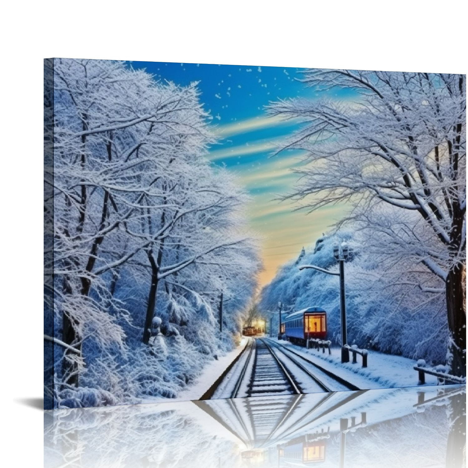 GOSMITH Snow Landscape Pictures Canvas Wall Art Decor For Living Room ...