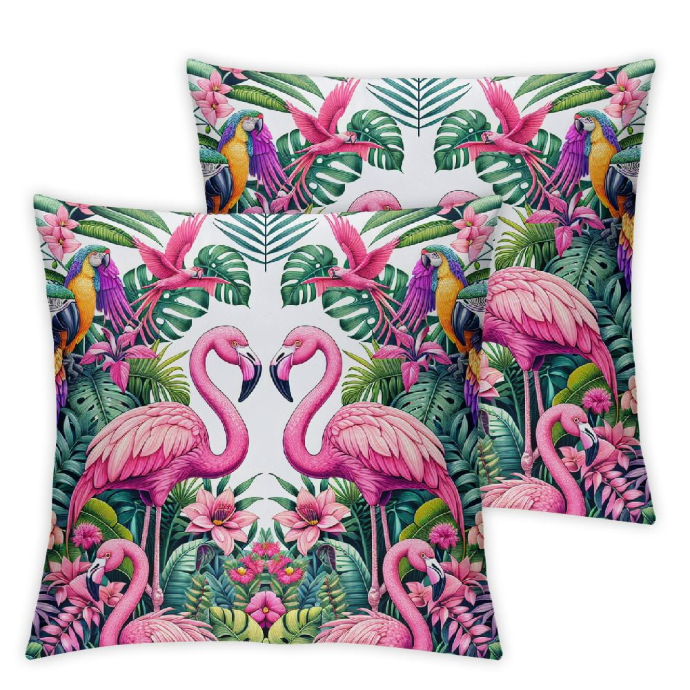 GOSMITH Soft and Durable Flamingo and Tropical Garden 2-Piece Short ...