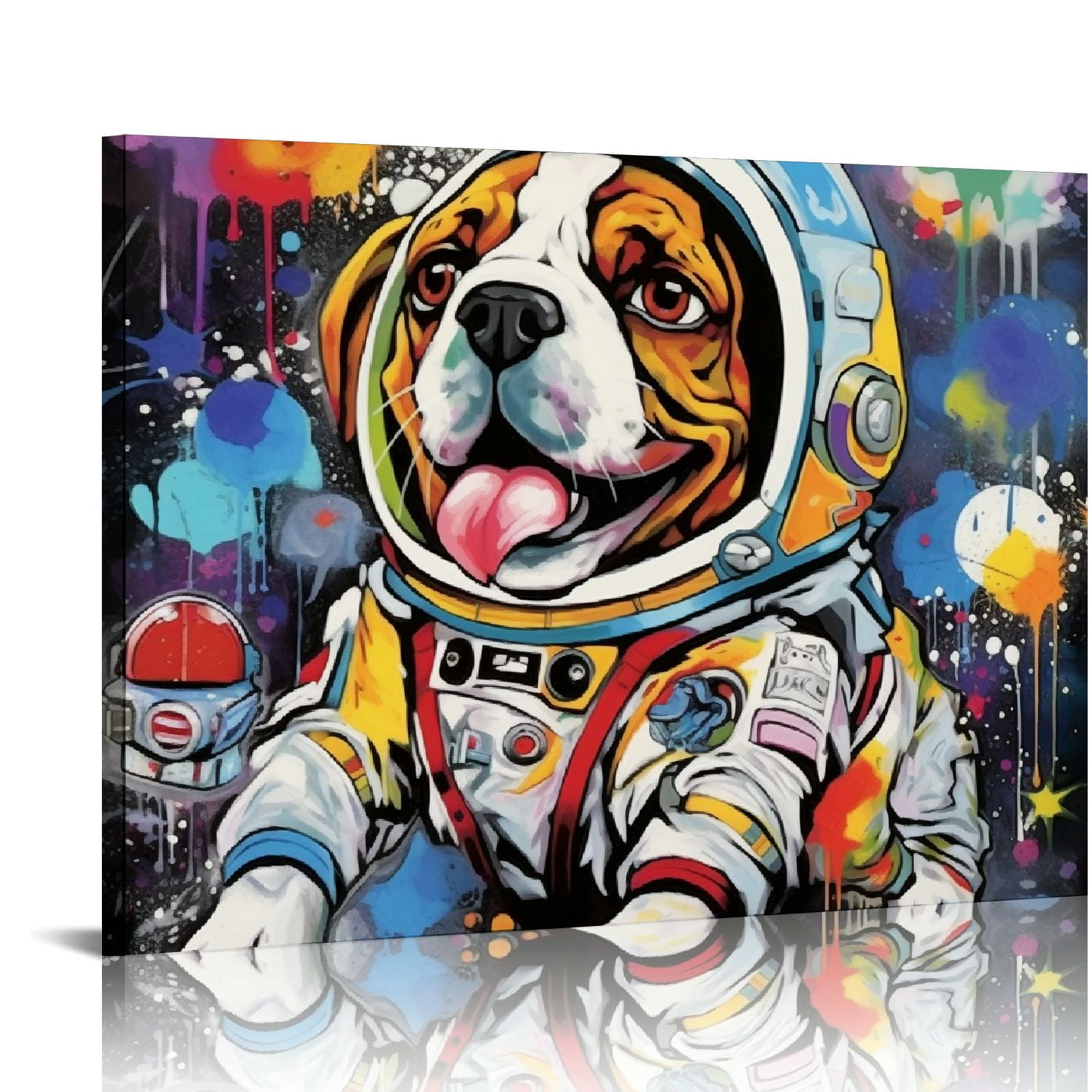 GOSMITH Space Canvas Wall Art Funny Dog in Spacesuit Picture Fantastic ...