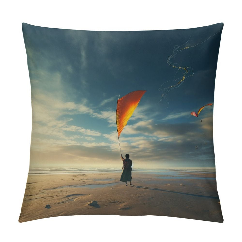 GOSMITH Space Pillow Cover Astronaut Moon Spaceship Square Space Throw ...