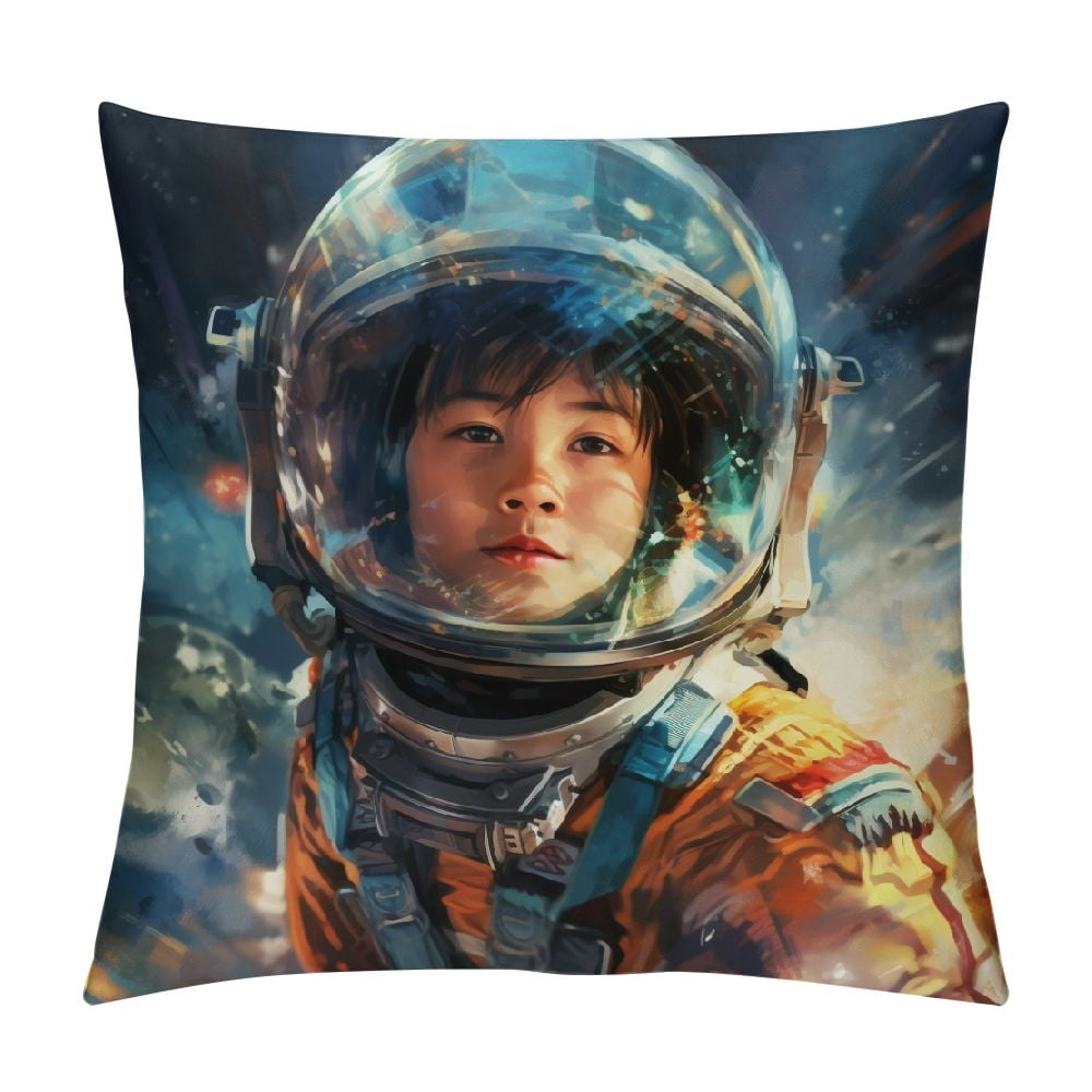 GOSMITH Space Throw Pillow Cover Planets Astronaut Rocket Stars ...