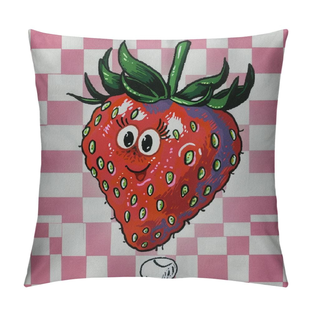 GOSMITH Special Inspirational Throw Pillow Cover Retro Strawberry ...