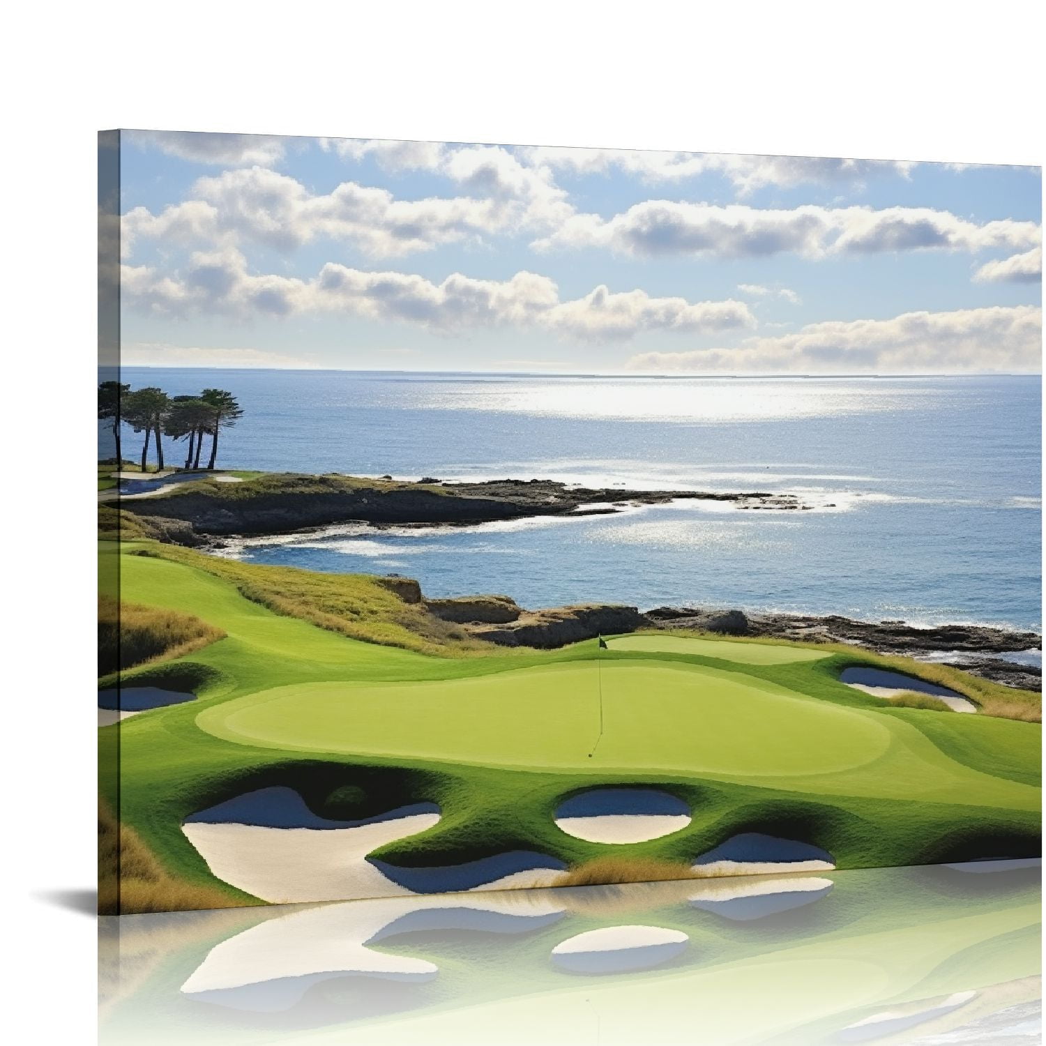 GOSMITH Spot Color Art Pebble Beach Golf Course Photo Canvas Print Home ...