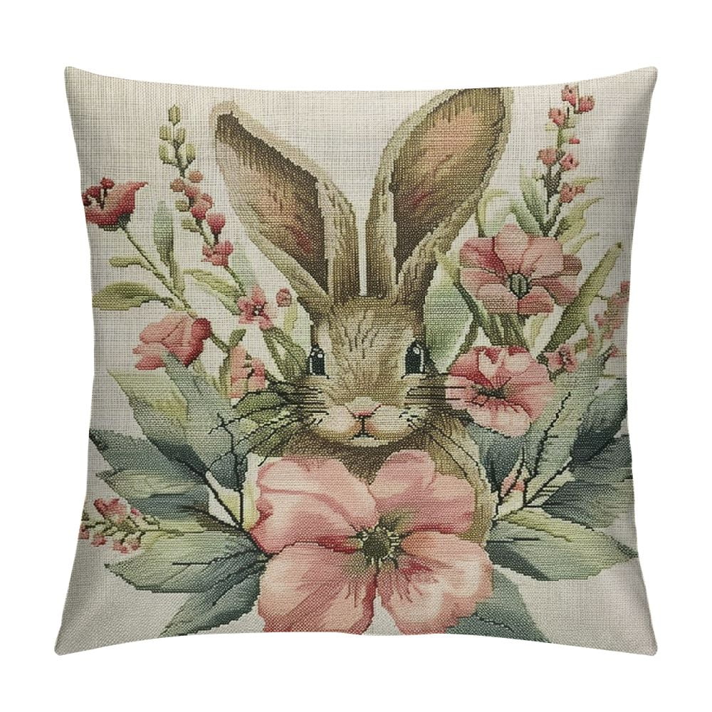 Leisuo Spring Easter Pillow Covers,Bunny Flower Decorative Spring ...
