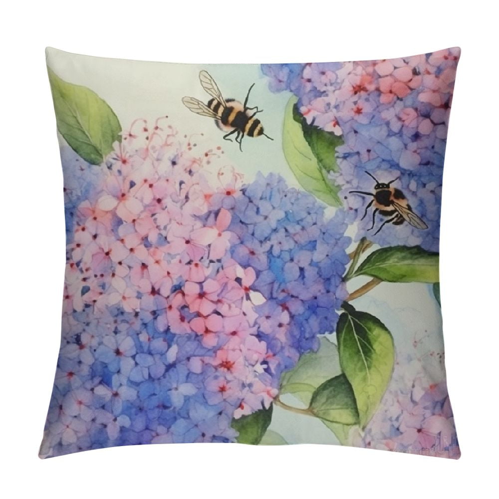 GOSMITH Spring Flower Throw Pillow Covers Watercolor Floral Bloom ...