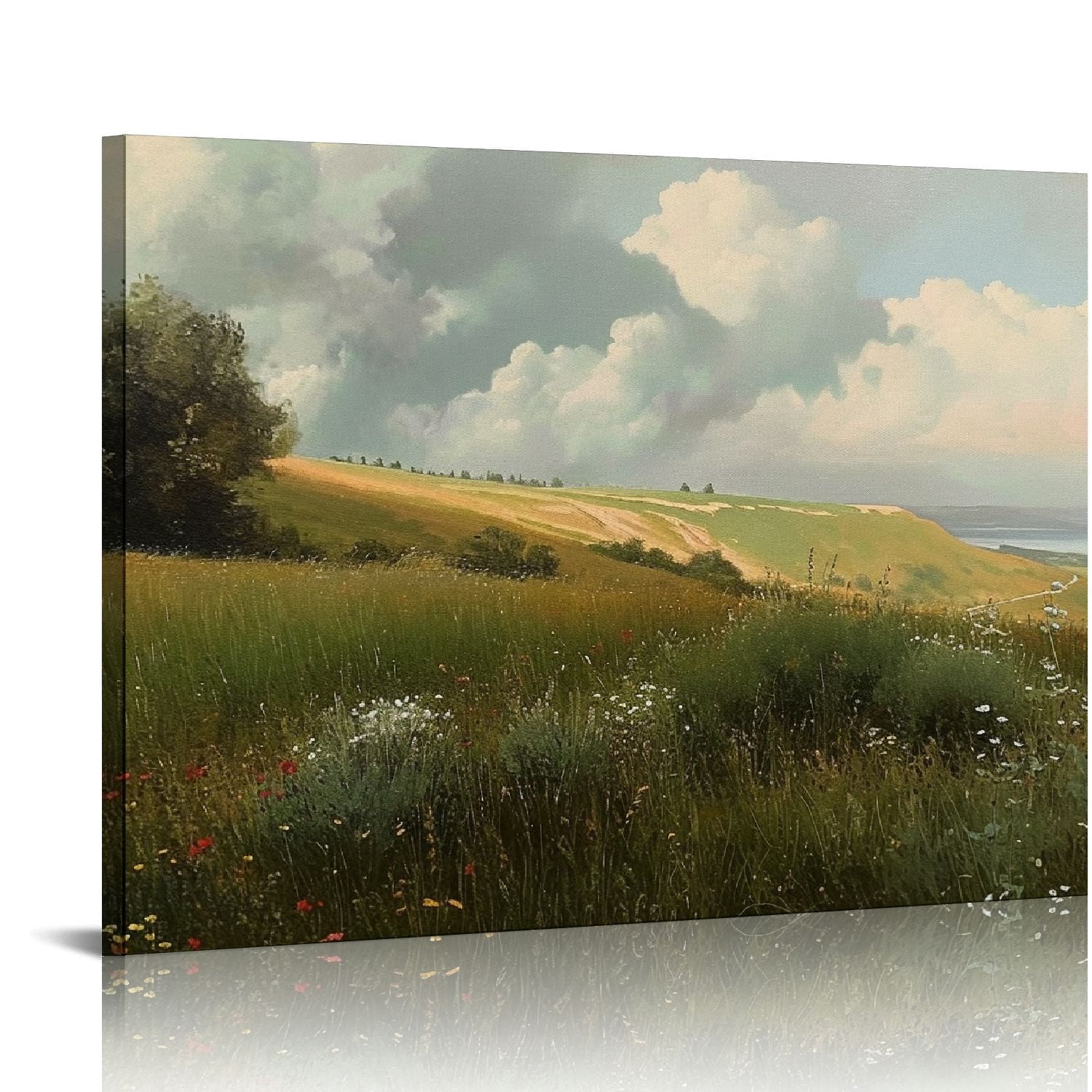 GOSMITH Spring Landscape Painting Vintage Wall Art Framed Canvas Prints ...
