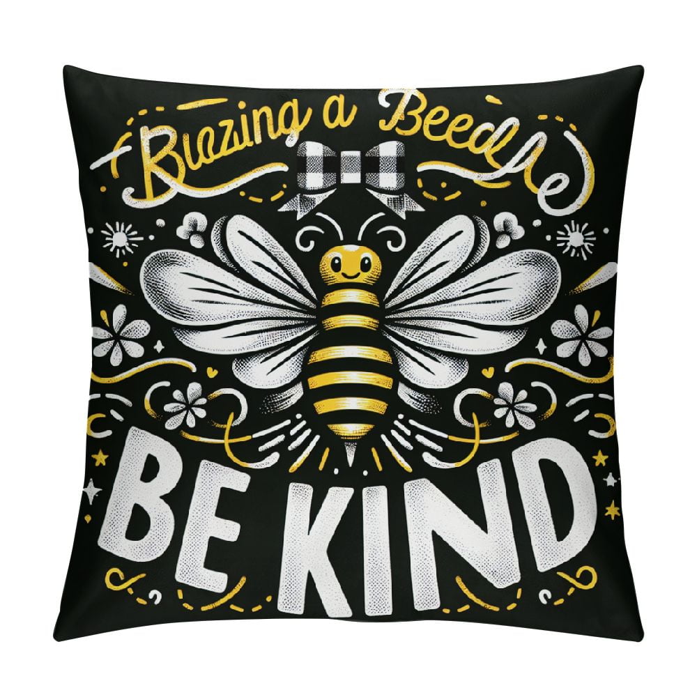 GOSMITH Spring Summer Bumble Bee Sunflower Decorative Throw Pillow ...