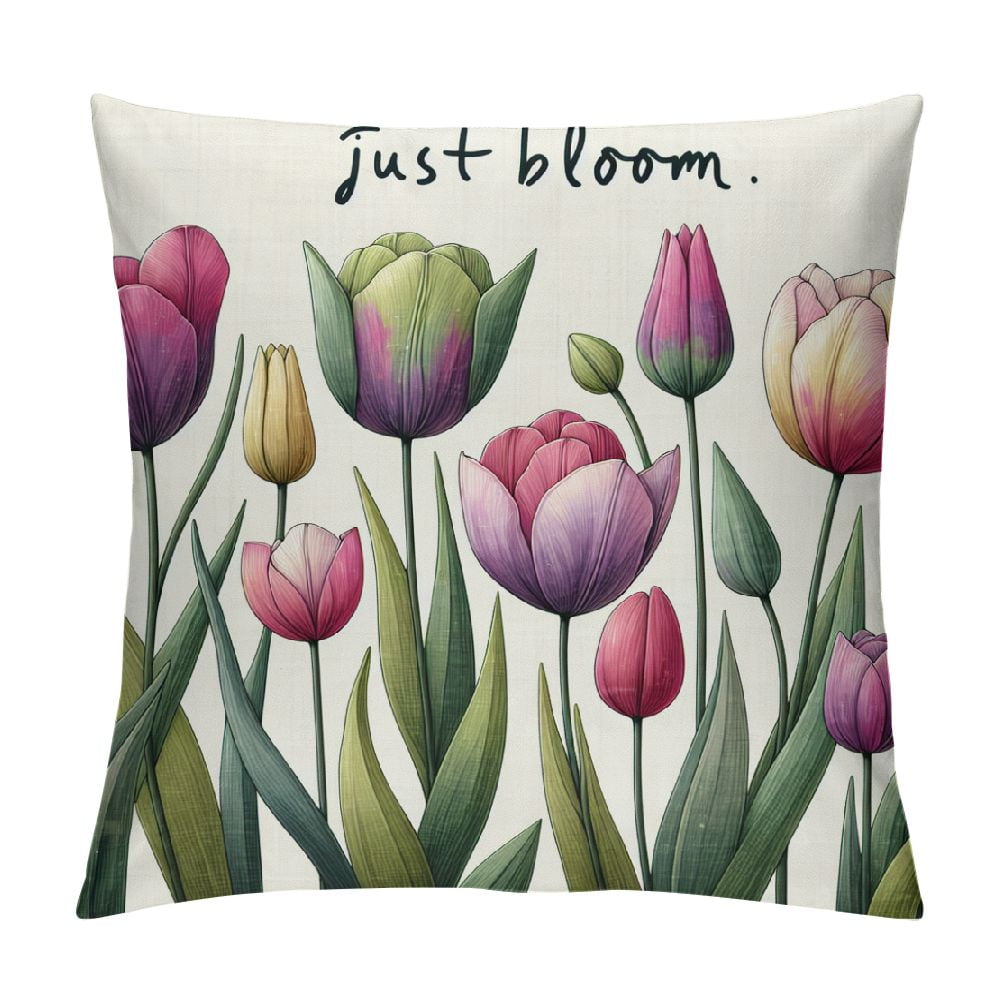 Leisuo Flower Lumbar Decorative Rectangle Pillow Cover, Floral Porch ...