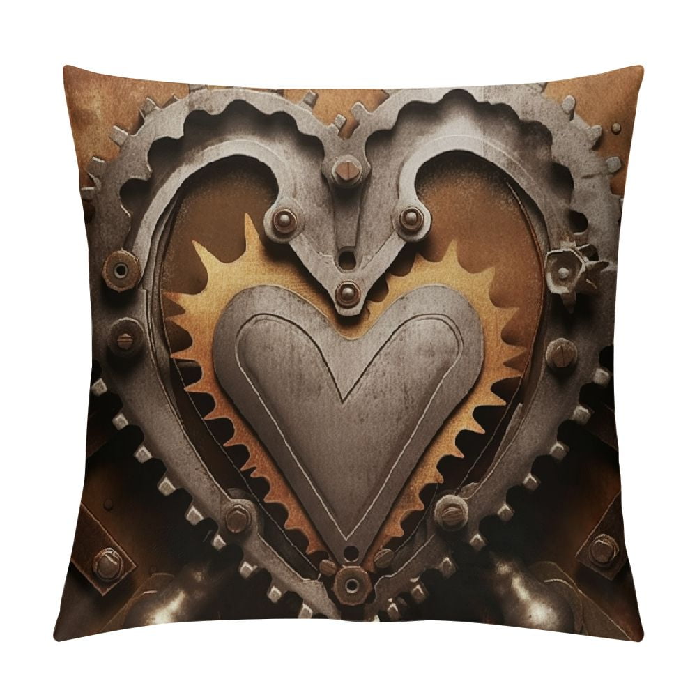 GOSMITH Steampunk Throw Pillow Cushion Cover, Grungy Background with ...