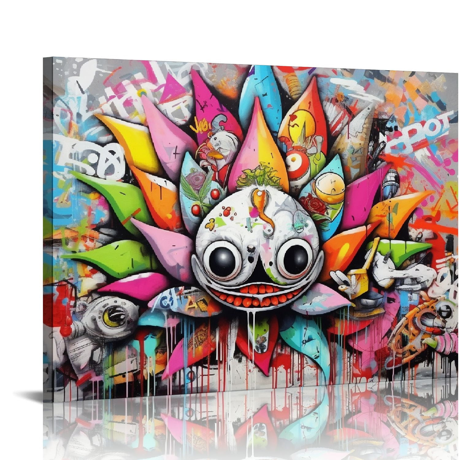 GOSMITH Succulent Wall Art for Bedroom, Graffiti Plants Canvas Wall Art ...