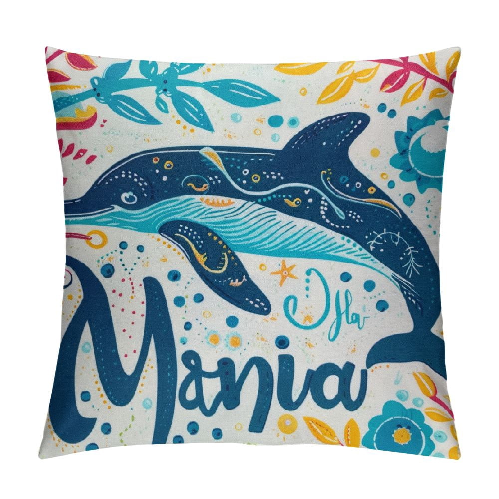 GOSMITH Summer Blue Ocean Throw Pillow Covers Outdoor Beach Cushion ...
