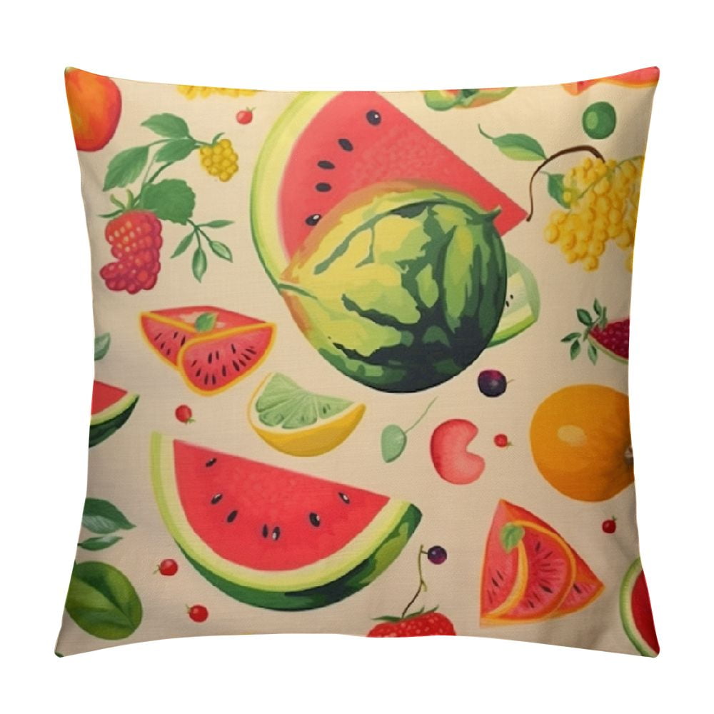 GOSMITH Summer Fruit Cushion Covers Colorful Watermelon Print Throw ...