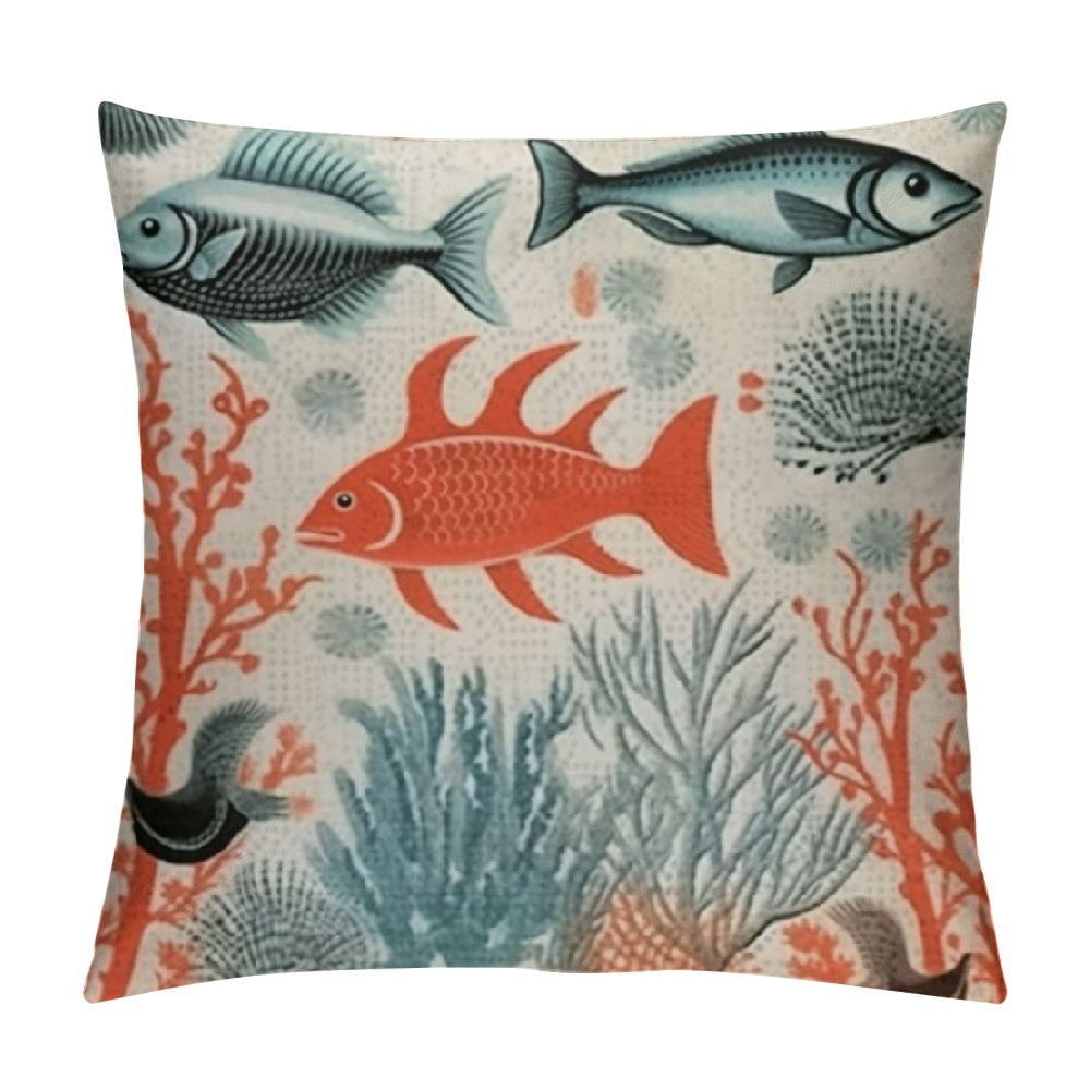 GOSMITH Summer Ocean Coastal Decor Beach Coastal Throw Pillowcases Sea ...