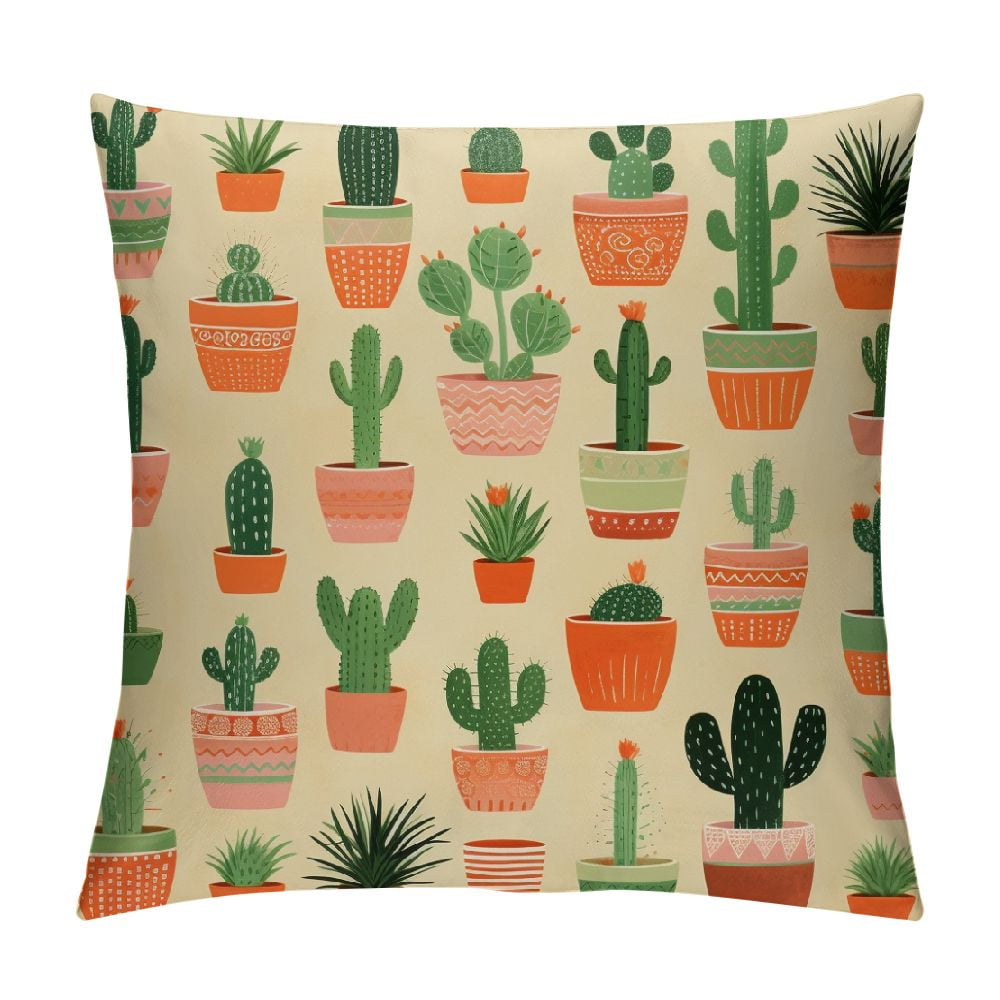 GOSMITH Summer Succulent Cactus Pillow Covers Retro Mexican Orange ...