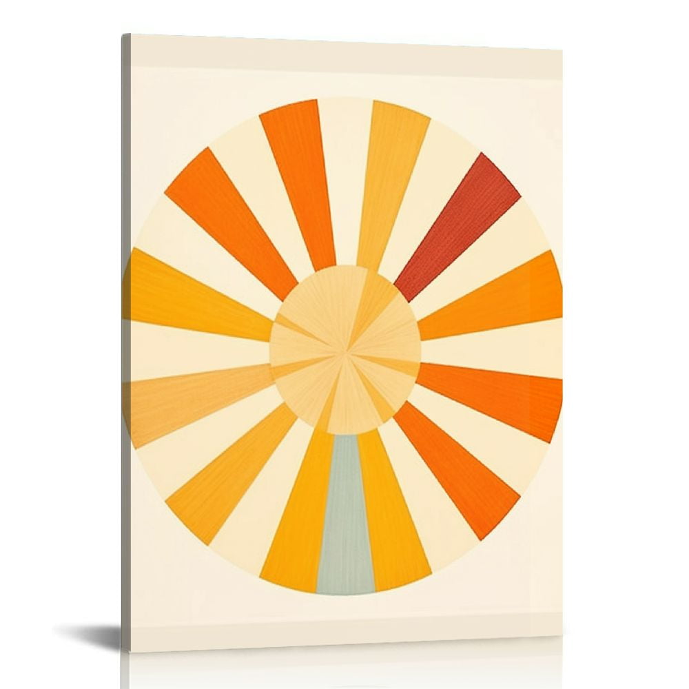 GOSMITH Sun Mid Century Modern Art, Sun Wall Decor Canvas Print, Yellow ...