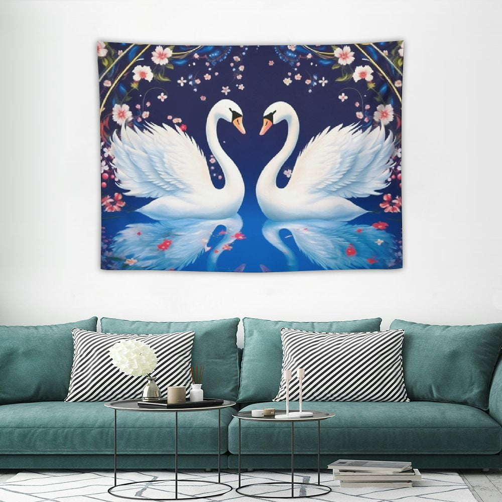 GOSMITH Swan Cartoon Kids Tapestry,Rustic Farmhouse Animals Cute Wall ...