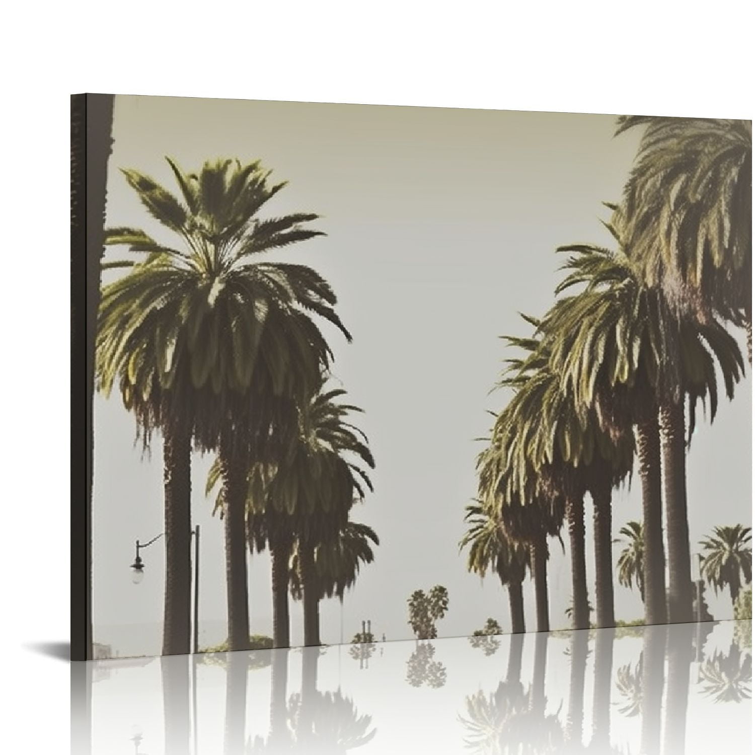 GOSMITH Sylvie LA California Palm Trees Framed Canvas Wall Art Gray ...