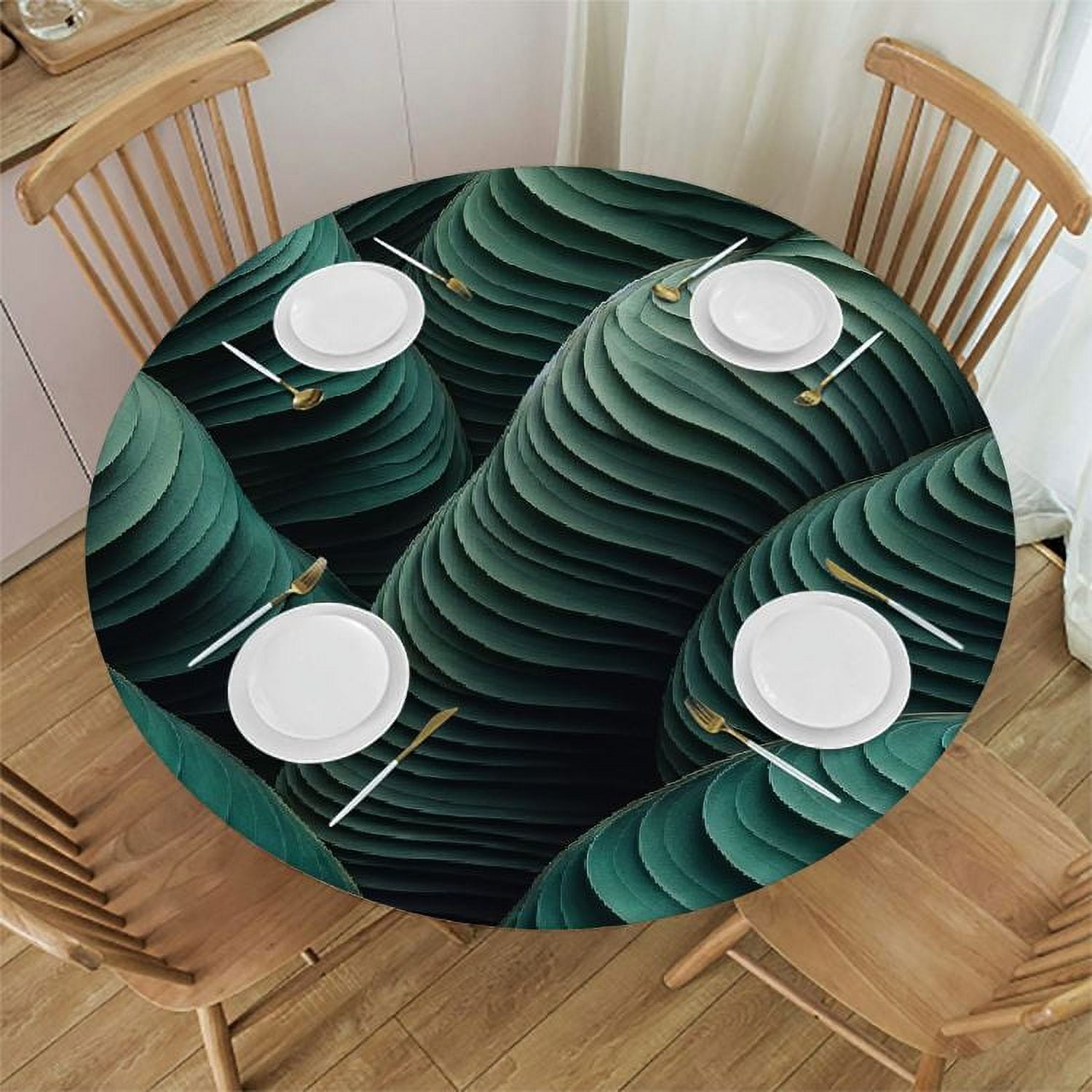 GOSMITH Table Cloth Banana Leaf Tropical Large Palm Foliage Nature Dark ...
