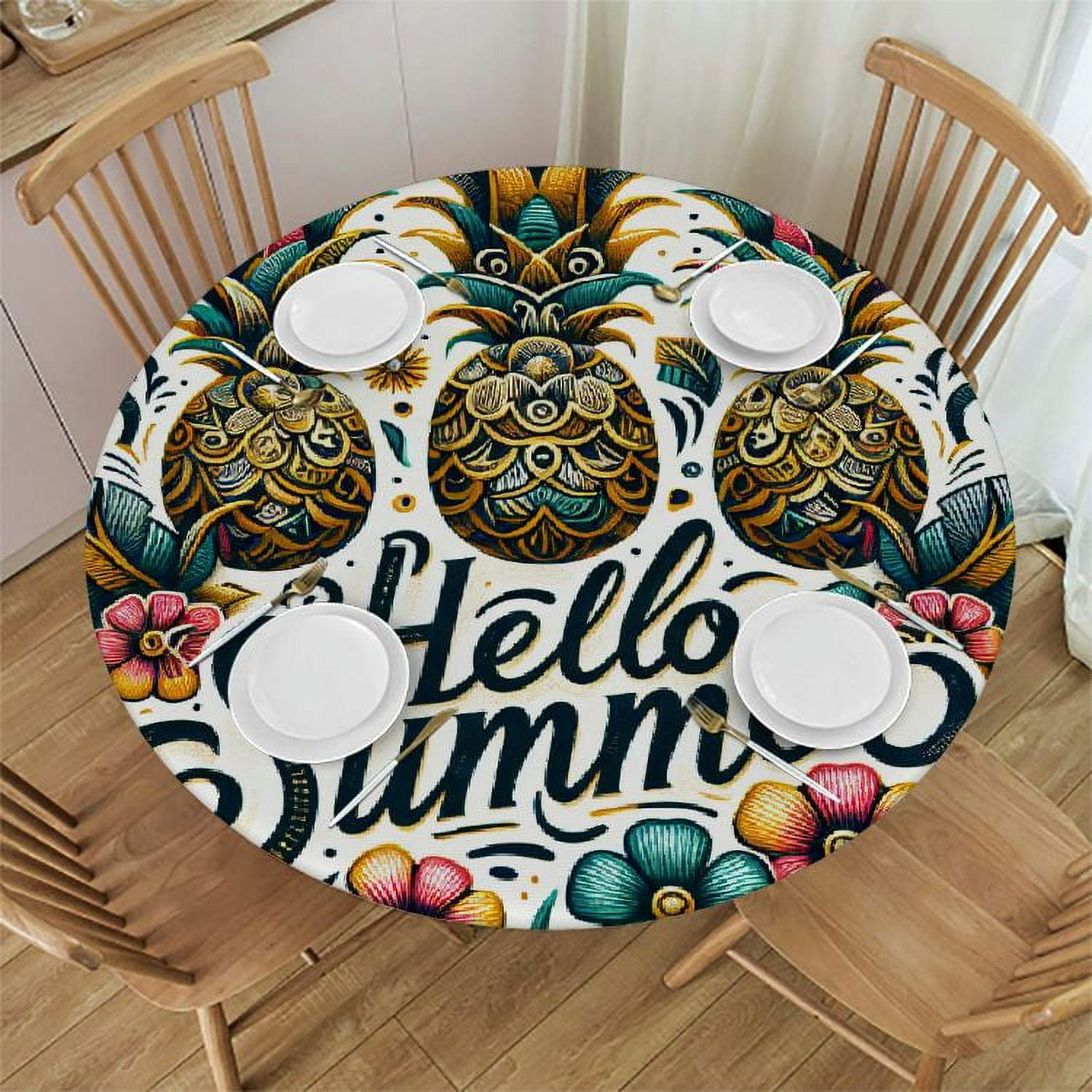 GOSMITH Table Cloth Hello Summer Pineapple Decorative Rectangle ...