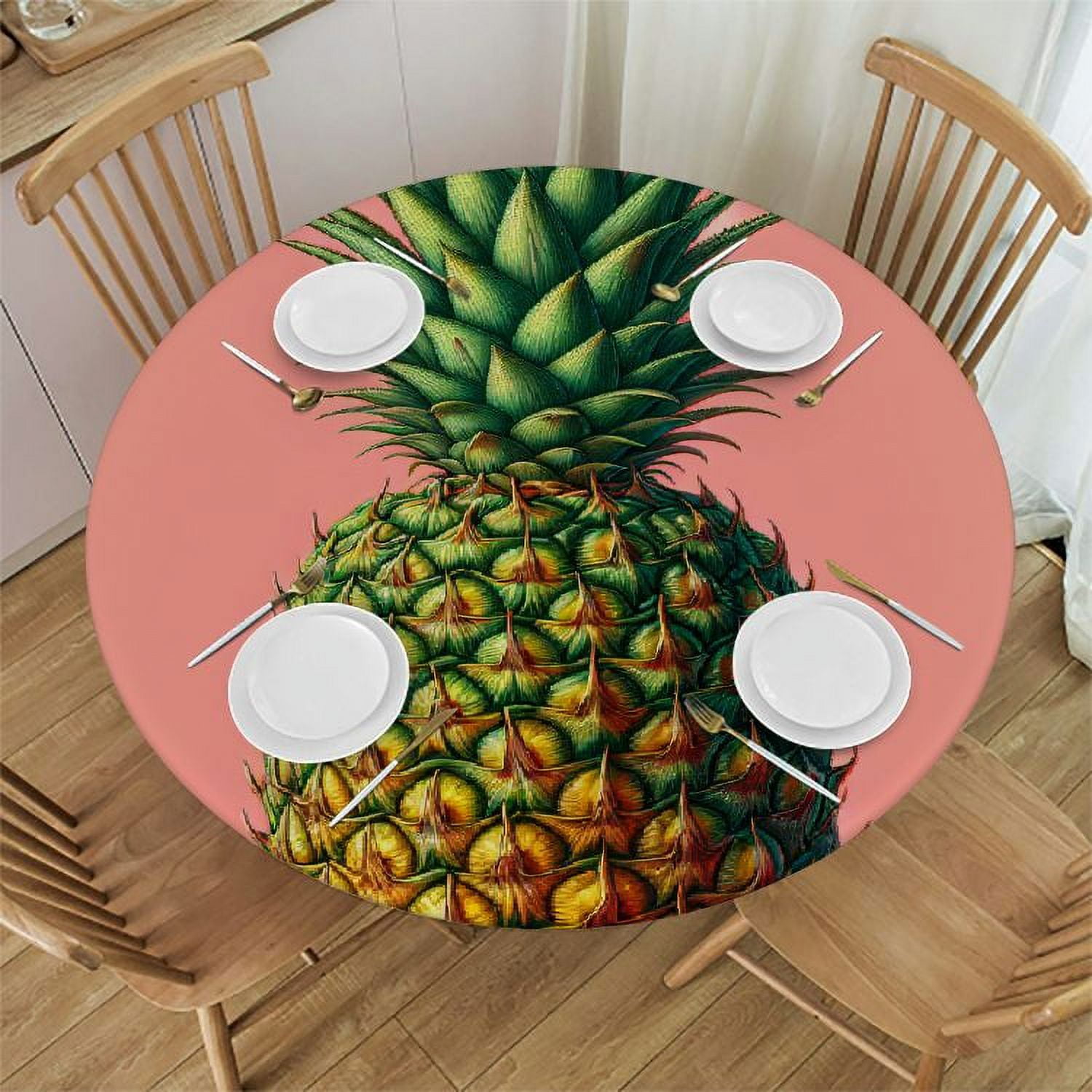 GOSMITH Table Cloth Round Table Cover Pineapple Summer Fruits 36in-70in ...