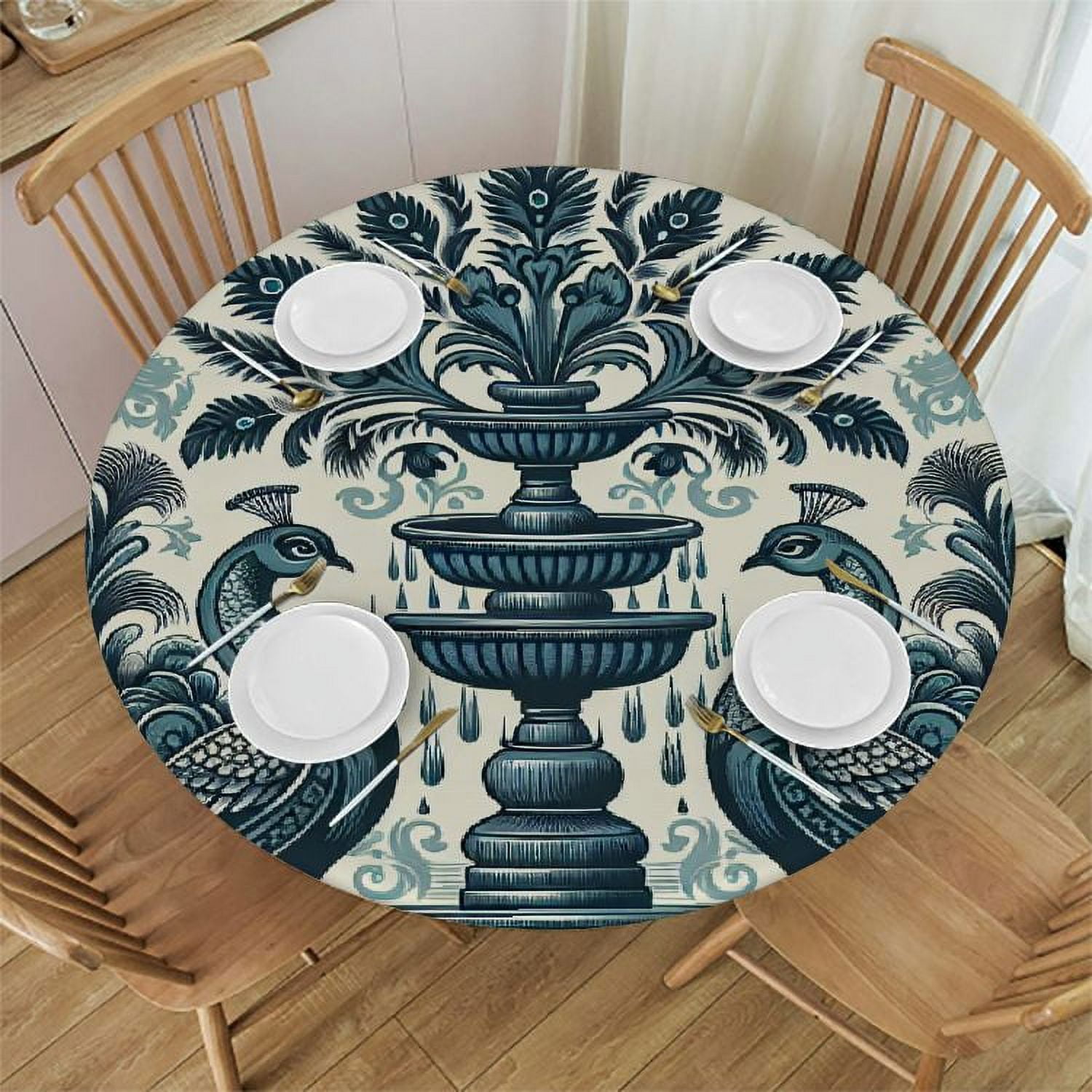 GOSMITH Table Cover Peacock Mascot Animal Totem Victorian Flowers Lucky ...