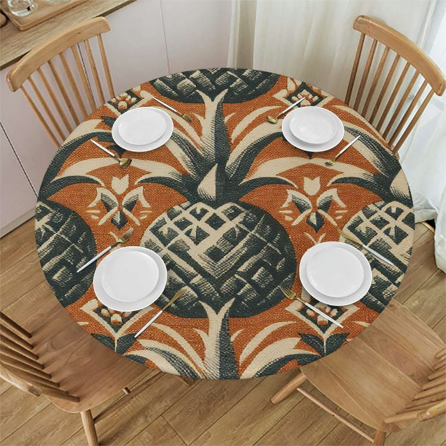 GOSMITH Table Cover Pineapple Summer Tropical Decorations Orange White ...