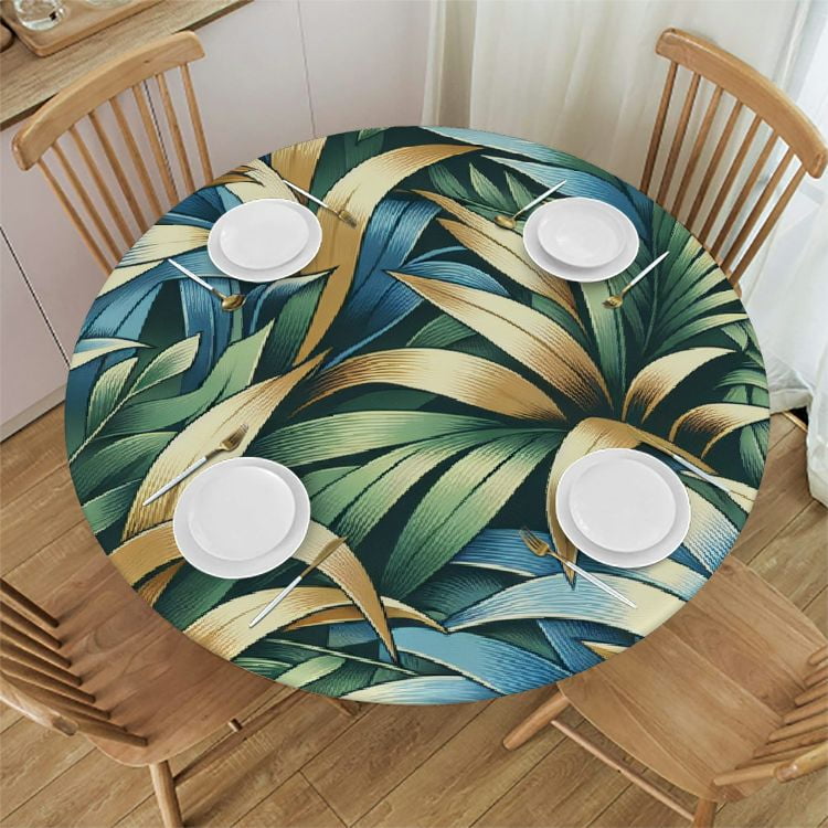 GOSMITH Tablecloths Tropical Leaf Accent Banana Palm Leaves Decorative ...