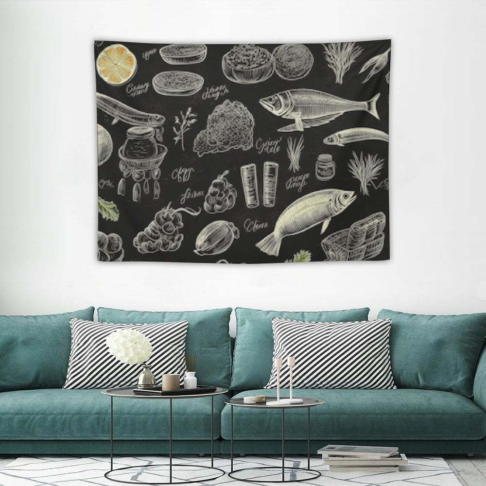 GOSMITH Tapestry Green Salmon Meat Vegetables Beef Cabbage Garlic ...