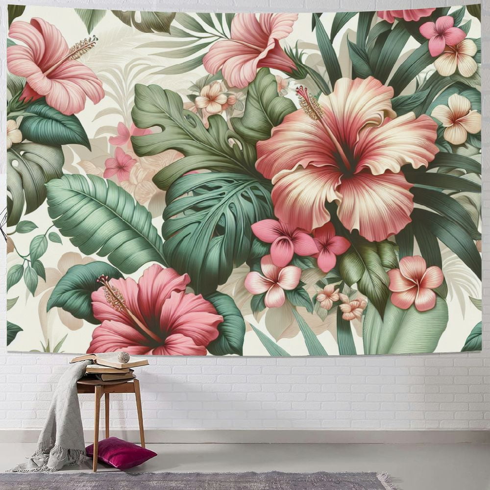 GOSMITH Tapestry Wall Hanging Hawaiian Tropical Leaf Square Palm Banana ...