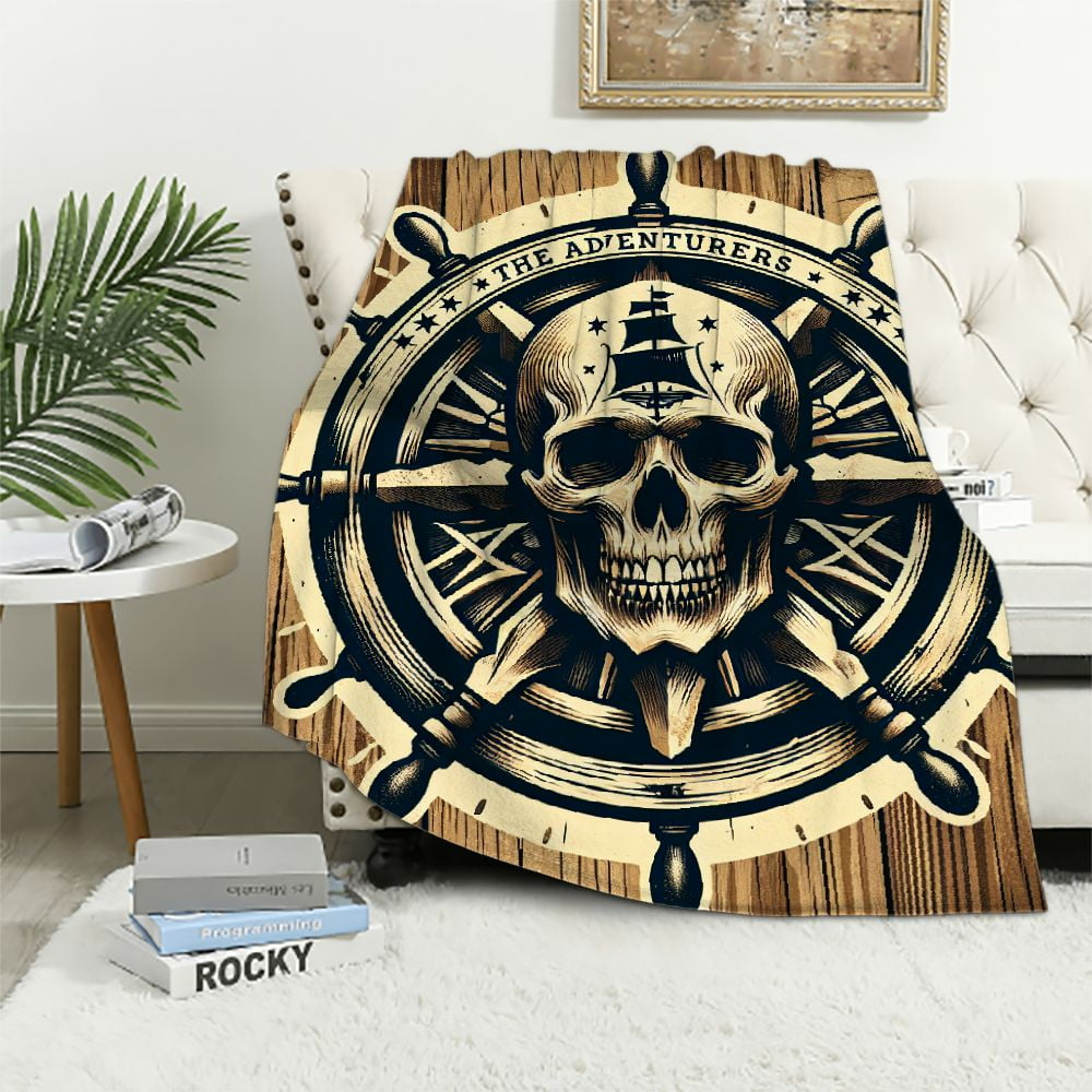 GOSMITH The Adventure Begins Quote Vintage Nautical Anchor Skull Board ...