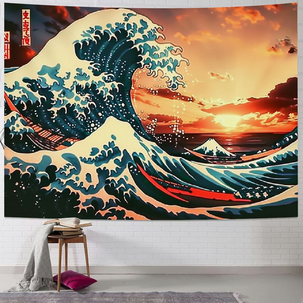 GOSMITH The Great Wave Tapestry Japanese Ocean Sea Wave Tapestries ...