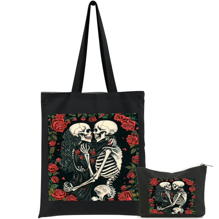 Gosmith The Lovers Tarot Card Occult Skeleton Roses Gothic Kissing