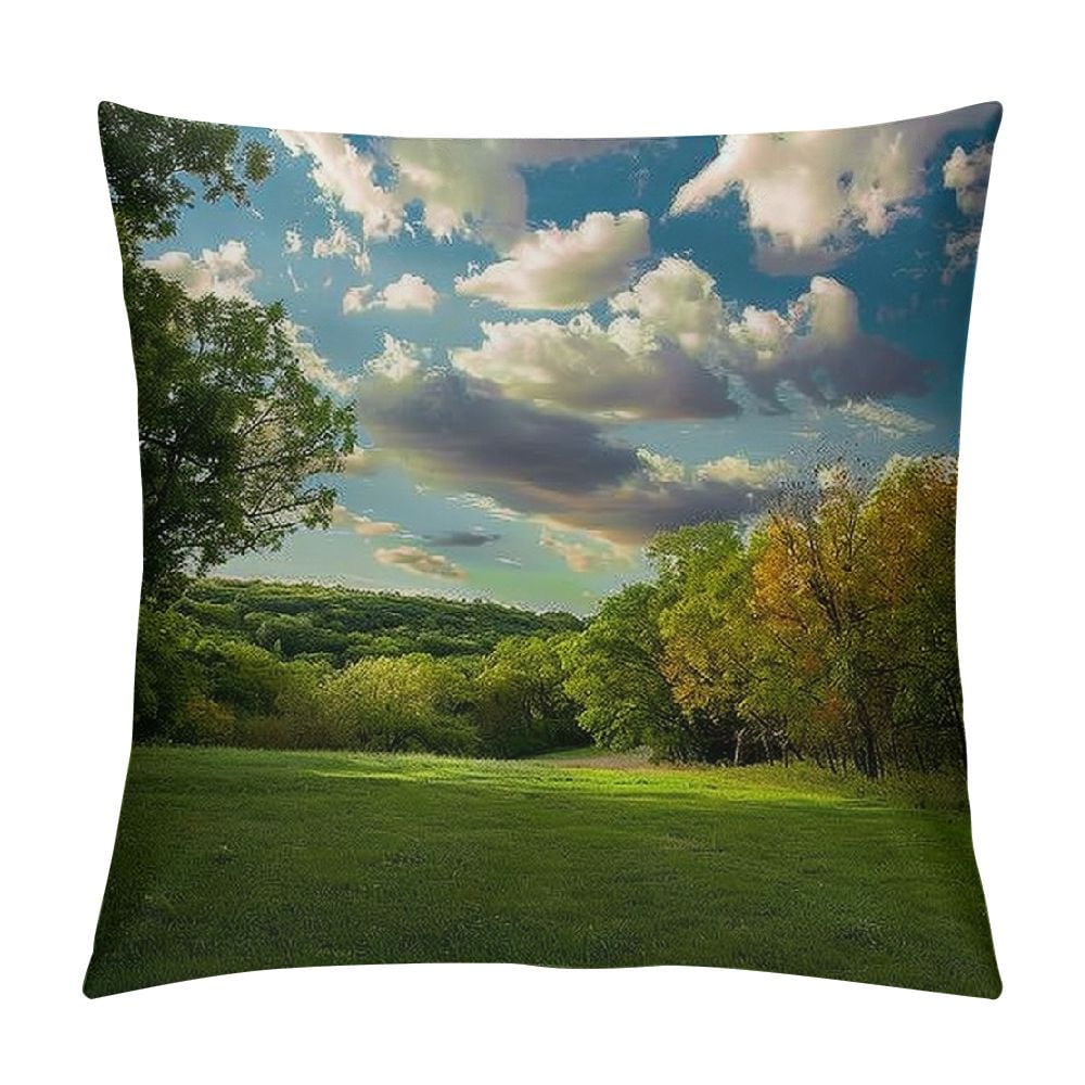 GOSMITH Throw Pillow Cover- Autumn Deciduous Trees Deciduous Forest ...