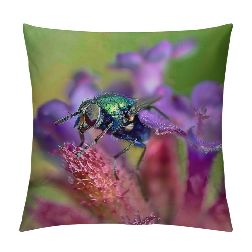 GOSMITH Throw Pillow Cover - Blossom Bloom Insect Macro Cuckoo Stinging ...