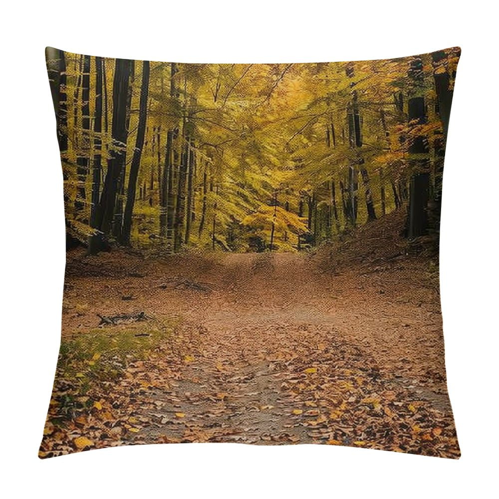 GOSMITH Throw Pillow Cover - Deciduous Forest Beech Wood Trees Forest ...