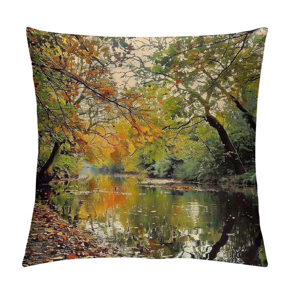 GOSMITH Throw Pillow Cover - Nature Leaf Deciduous Forest Autumn Motive ...