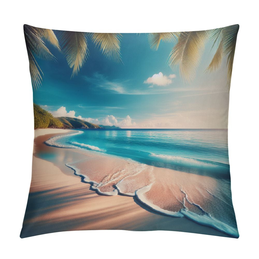 GOSMITH Throw Pillow Cover Tropical Palm Tree Summer Holiday Outdoor ...