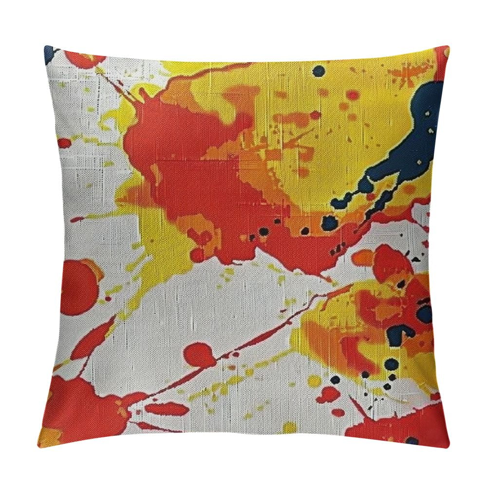 Leisuo Throw Pillow Covers Drop Splattered Design Paint Splatters ...